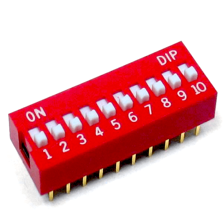 DIP Switch 10 Position Red Color - leetechbd